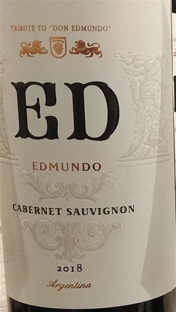2018 Grupo Penaflor Cabernet Sauvignon Ed Edmundo, Argentina, Mendoza ...