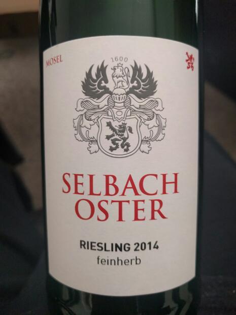 2019 Selbach-Oster Riesling QbA feinherb, Germany, Mosel Saar Ruwer ...