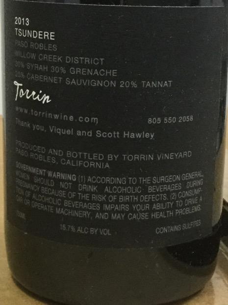 2013 Torrin Tsundere, USA, California, Central Coast, Paso Robles ...