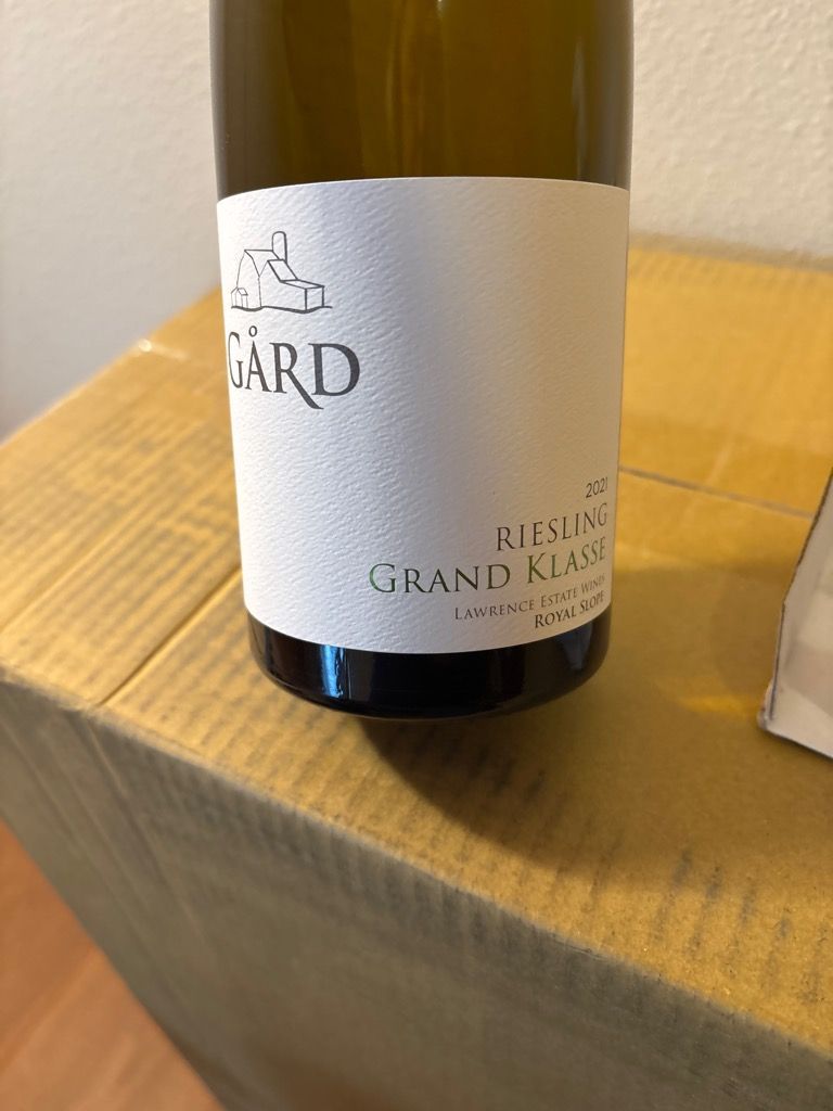 2021 Gård Vintners Riesling Grand Klasse Reserve Lawrence Vineyards ...