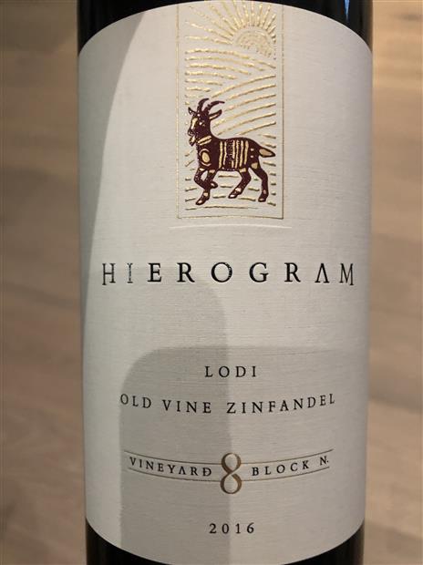 2016 Hierogram Wines Old Vine Zinfandel Block No. 8, USA, California ...