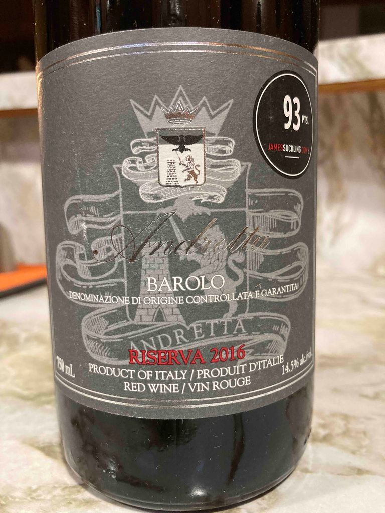 2016 Andretta Barolo Riserva, Italy, Piedmont, Langhe, Barolo ...