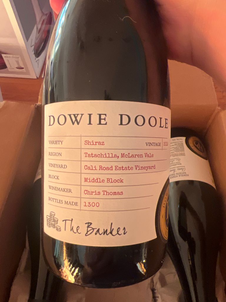2022 Dowie Doole Shiraz The Banker, Australia, South Australia ...