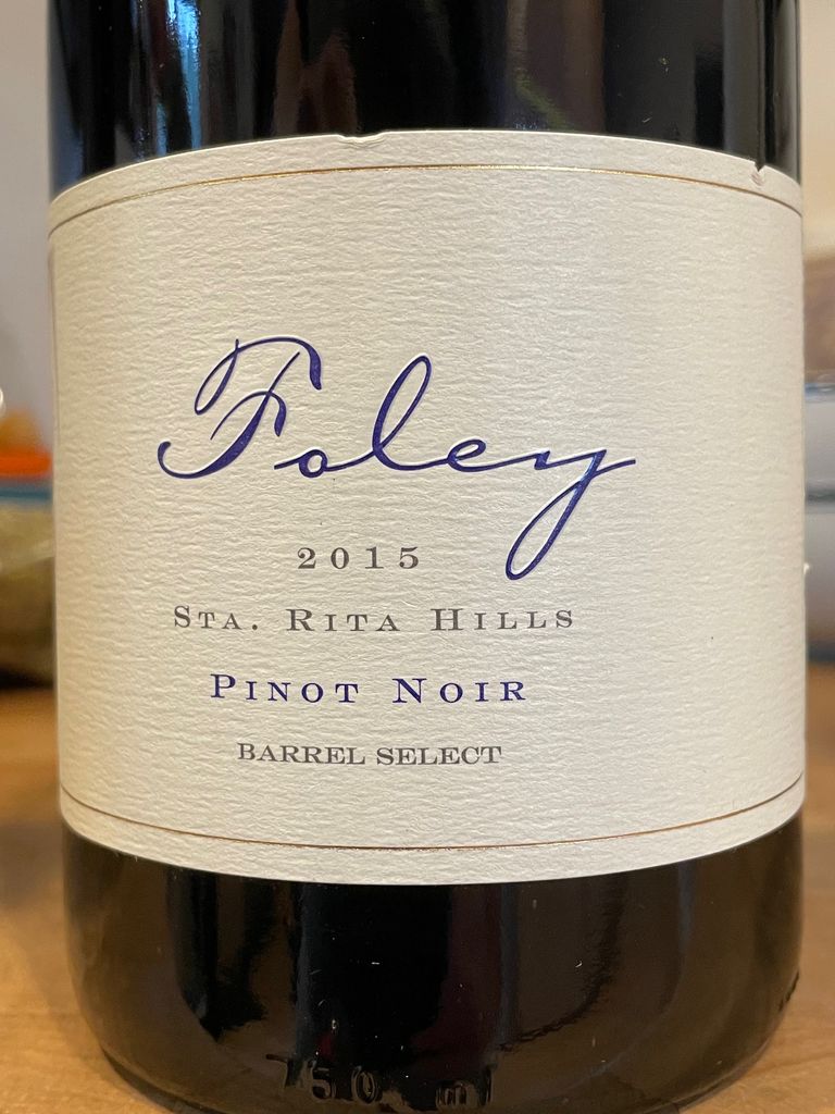 2015 Foley Estates Pinot Noir Barrel Select Sta. Rita Hills, USA ...