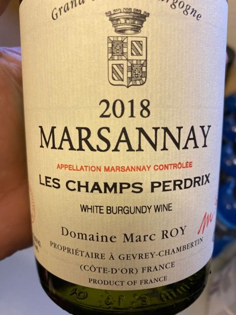 2020 Domaine Marc Roy Marsannay Les Champs Perdrix Blanc, France ...