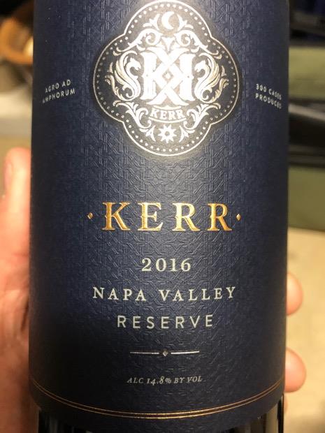 2016 Kerr Cellars Reserve, USA, California, Napa Valley - CellarTracker