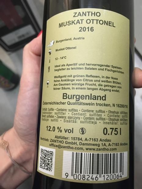 2016 Zantho Muskat Ottonel, Austria, Burgenland, Neusiedlersee ...