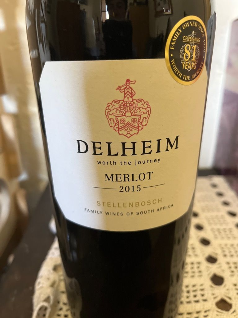 2015 Delheim Merlot, South Africa, Coastal Region, Stellenbosch ...