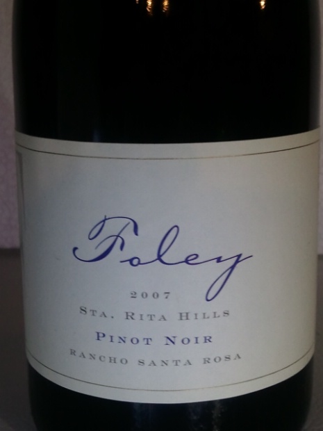 2007 Foley Estates Pinot Noir Barrel Select Rancho Santa Rosa, USA ...