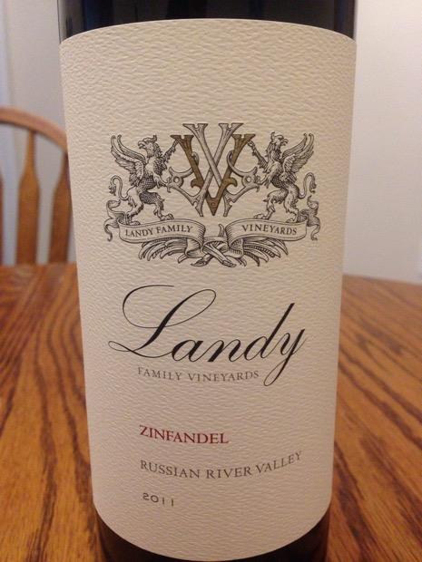 2012 Landy Family Vineyards Zinfandel, USA, California, Sonoma County ...