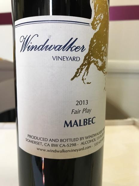 2013 Windwalker Vineyard Malbec, USA, California, Sierra Foothills, El ...