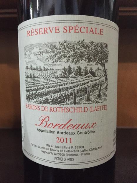 2010 Barons de Rothschild (Lafite) Bordeaux Réserve Spéciale ...