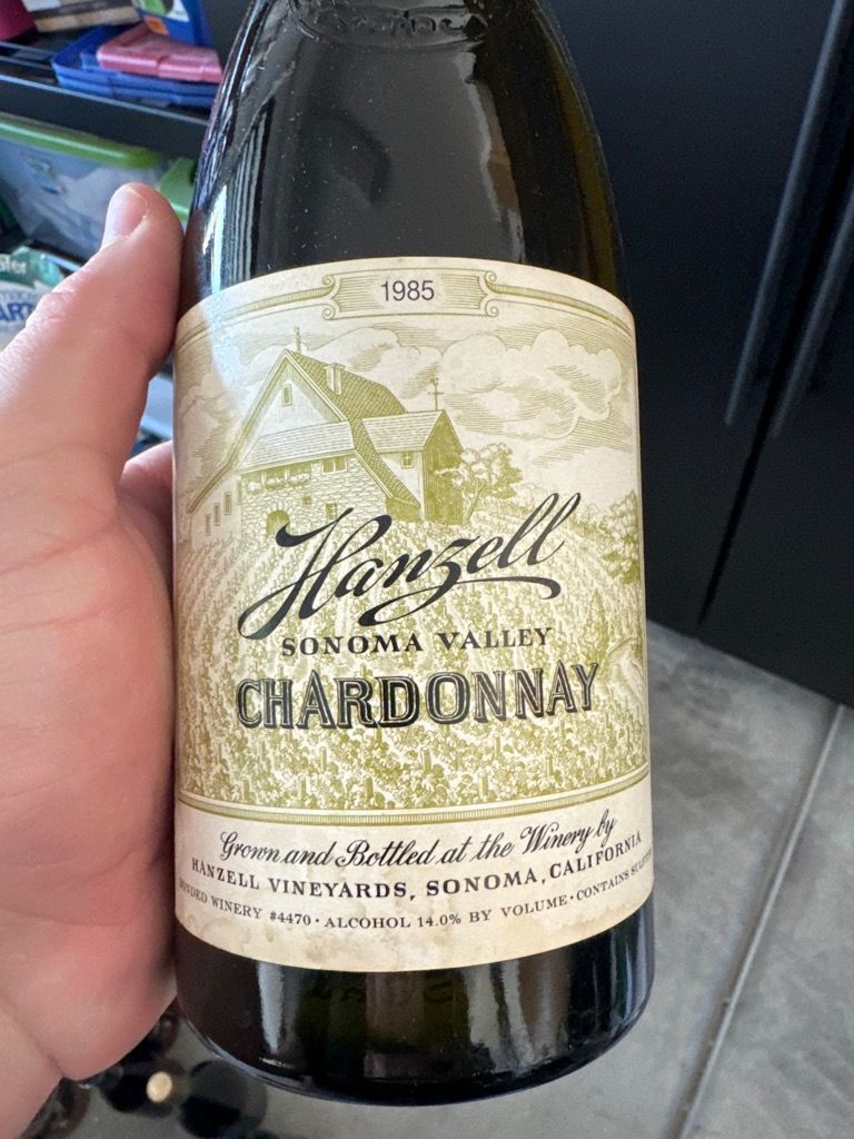 1985 Hanzell Chardonnay Hanzell Farm The de Brye Selection, USA ...