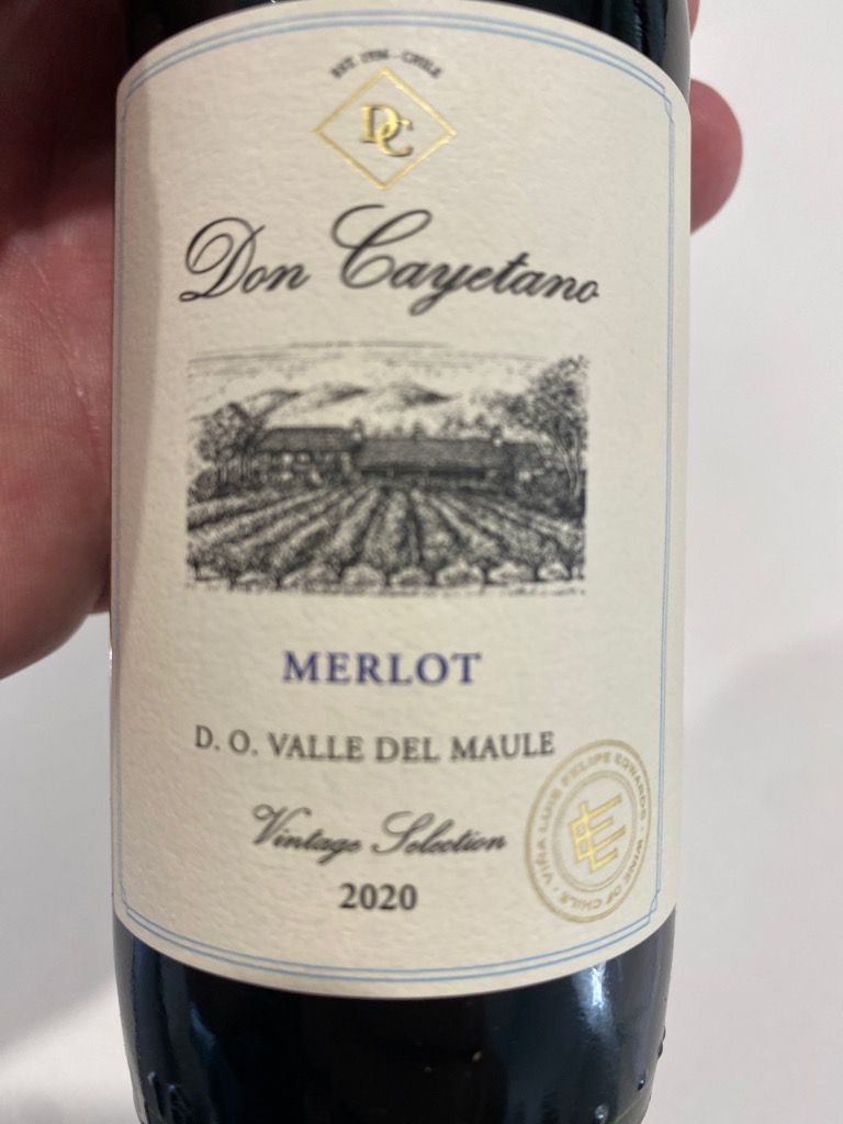 2020 Don Cayetano Merlot, Chile, Rapel Valley, Colchagua Valley ...