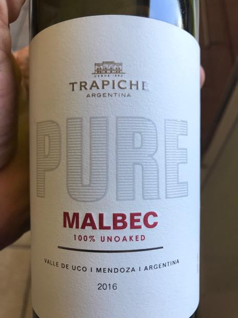 2016 Trapiche Malbec Pure Black 100% Unoaked Limited Edition, Argentina ...