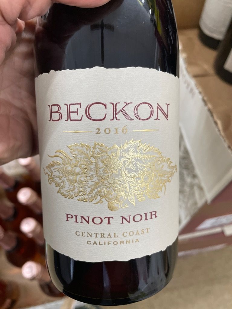 2016 Beckon Pinot Noir, USA, California, Central Coast - CellarTracker