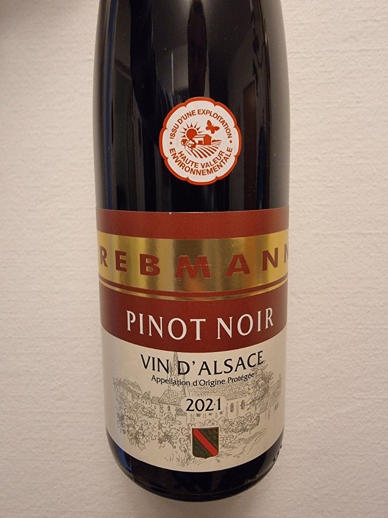 2021 Rebmann Pinot Noir, France, Alsace - CellarTracker