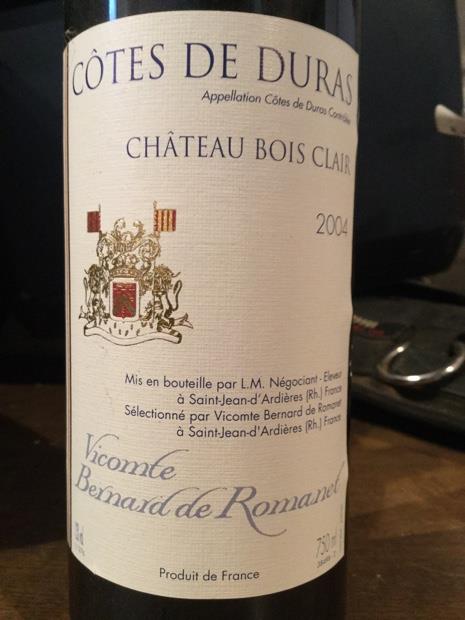 2004 Château Bois Clair Côtes-de-Duras Rouge, France, Southwest France ...