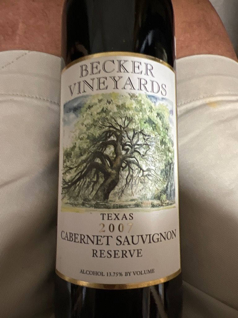 2007 Becker Vineyards Cabernet Sauvignon Reserve Canada Vineyard, USA ...