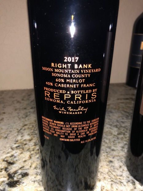 2017 Repris Right Bank Blend, USA, California, Sonoma County ...