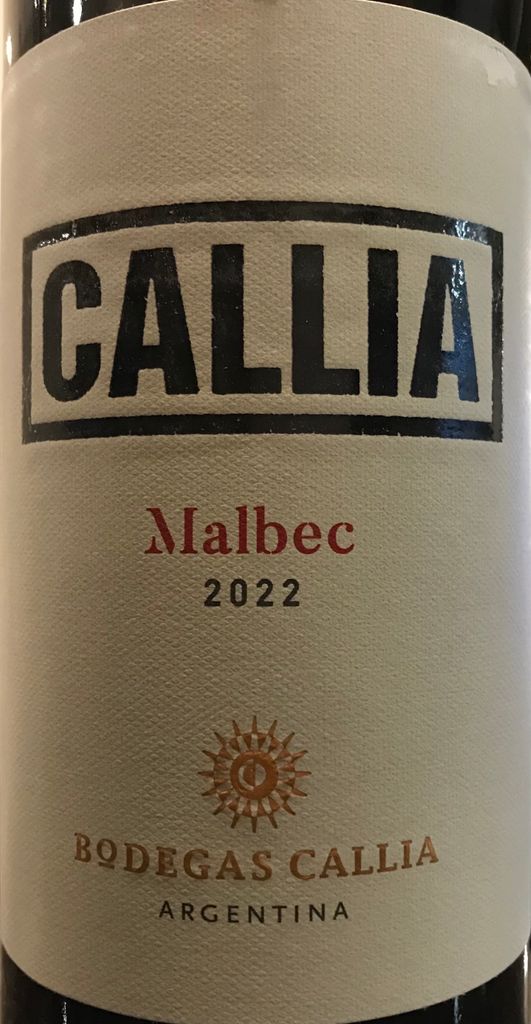 2022 Bodegas Callia Malbec, Argentina, San Juan - CellarTracker