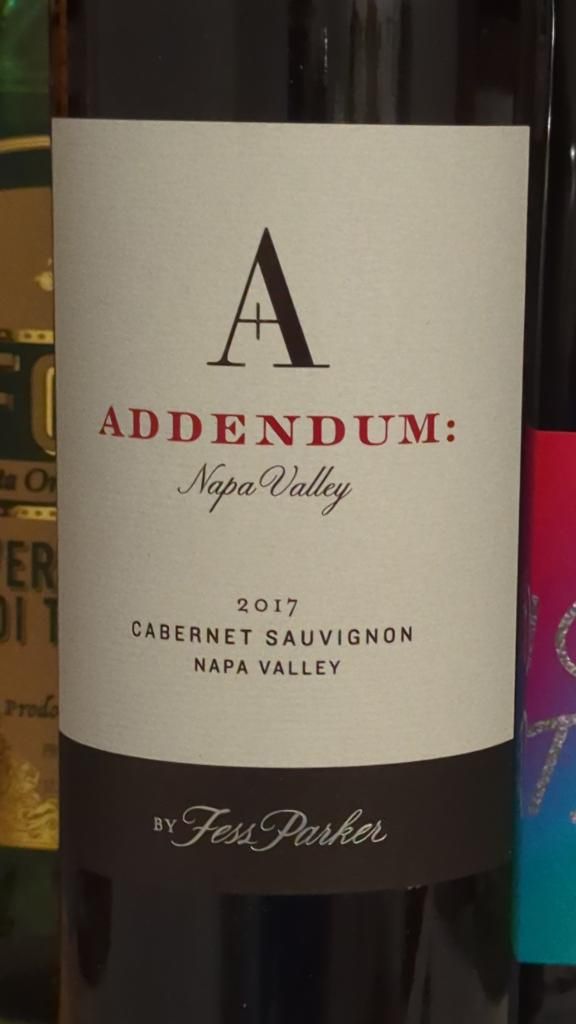 2018 Addendum Wines Cabernet Sauvignon Syrah Stagecoach Vineyard, USA ...