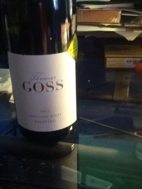 2013 Thomas Goss Riesling, Australia, South Australia, Mount Lofty ...