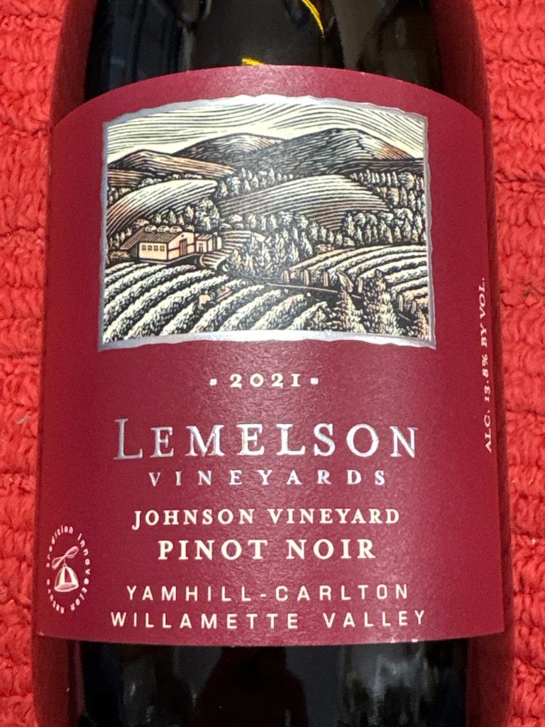 2021 Lemelson Vineyards Pinot Noir Johnson Vineyard, USA, Oregon ...