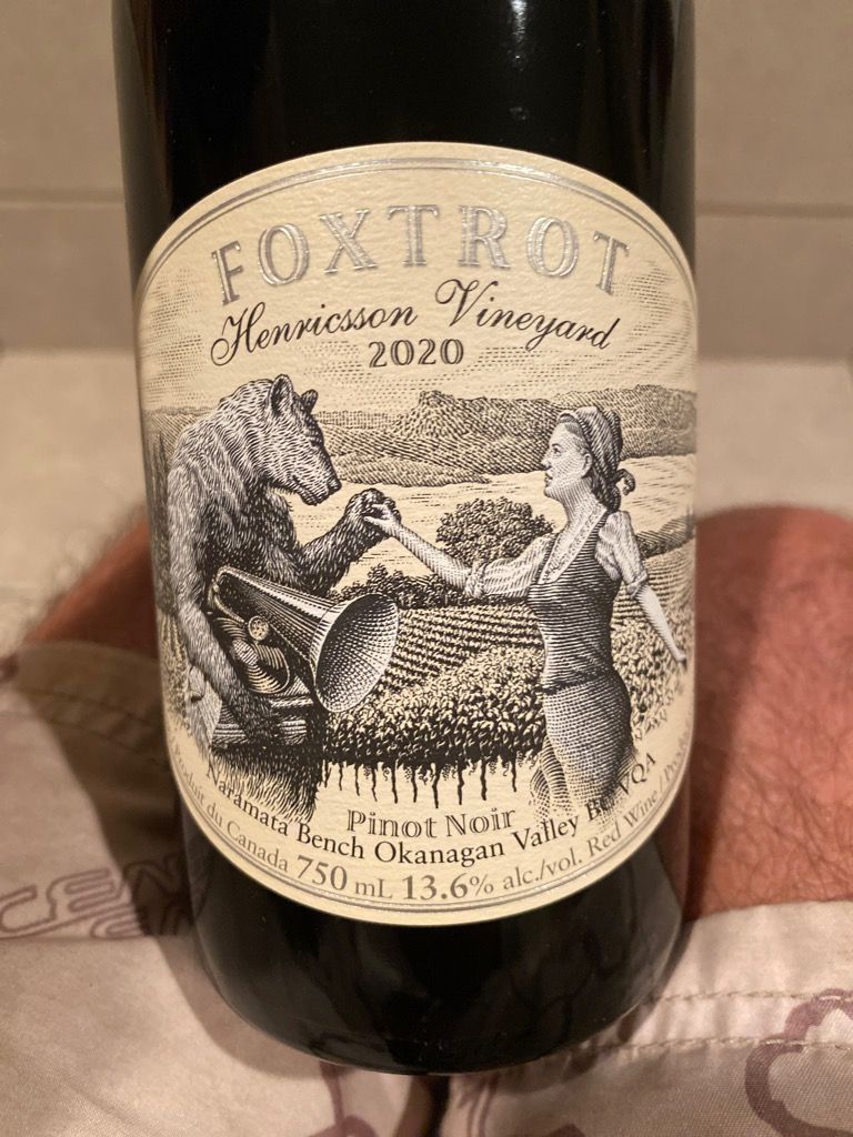2020 Foxtrot Pinot Noir Henricsson Vineyard, Canada, British Columbia ...