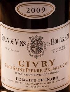 2009 Domaine Thenard Givry 1er Cru, France, Burgundy, Côte Chalonnaise ...
