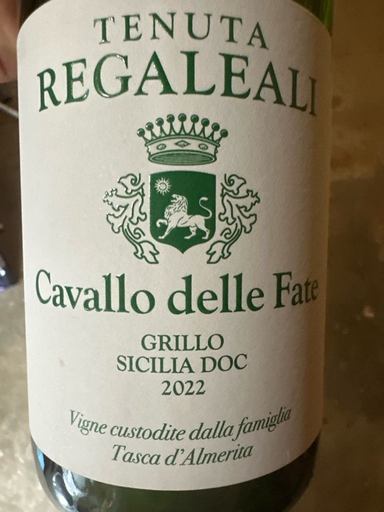 2022 Tasca D'Almerita Grillo Cavallo delle Fate Tenuta Regaleali, Italy ...