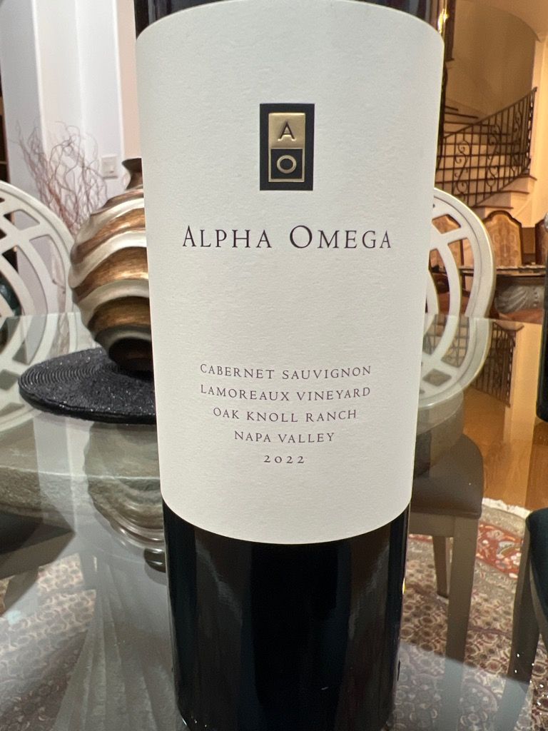 2022 Alpha Omega Cabernet Sauvignon Lamoreaux Vineyard Oak Knoll Ranch ...