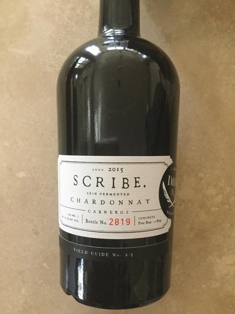 2015 Scribe Chardonnay Skin Fermented, USA, California, Napa / Sonoma ...