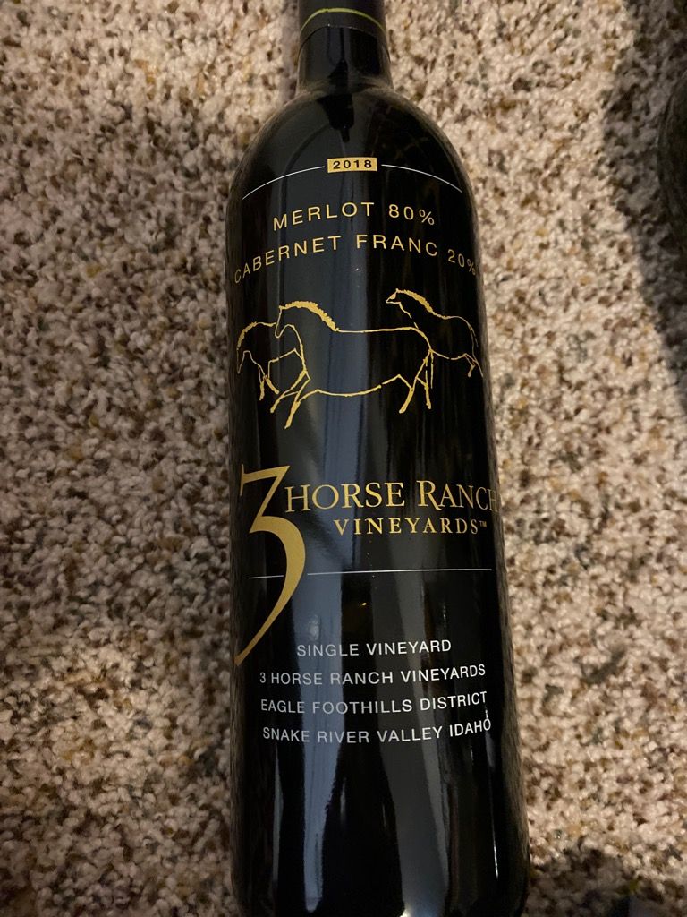 2019 3 Horse Ranch Vineyards Merlot Cabernet Franc, USA, Idaho, Snake ...