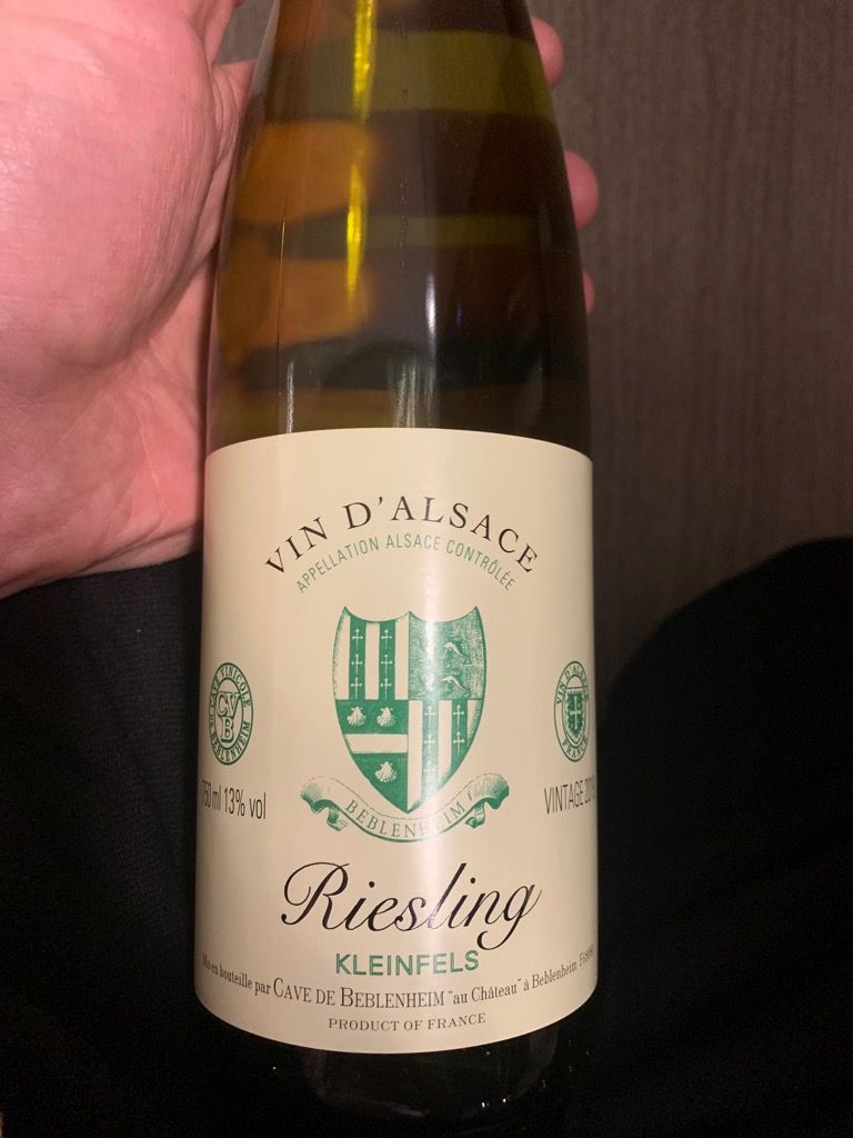 2019 Cave De Beblenheim Riesling Kleinfels, France, Alsace - CellarTracker