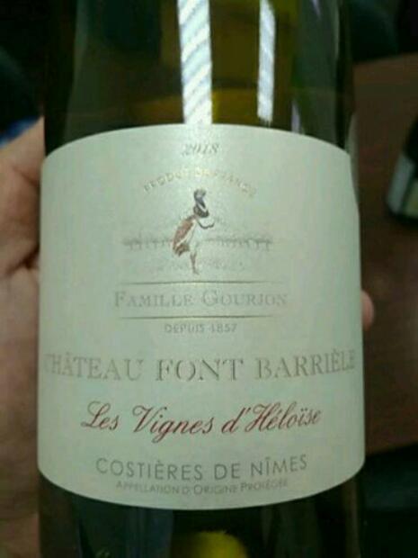 2017 Famille Gourjon Costières-de-Nîmes Château Font Barrièle Les ...