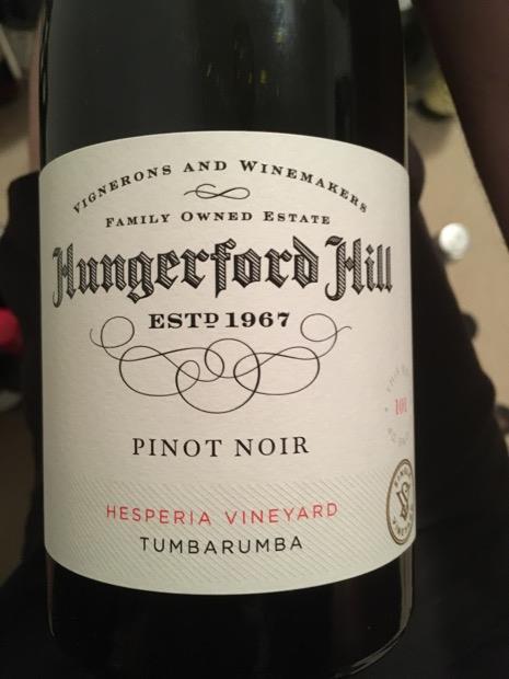 2015 Hungerford Hill Pinot Noir Hesperia Vineyard, Australia, New South ...