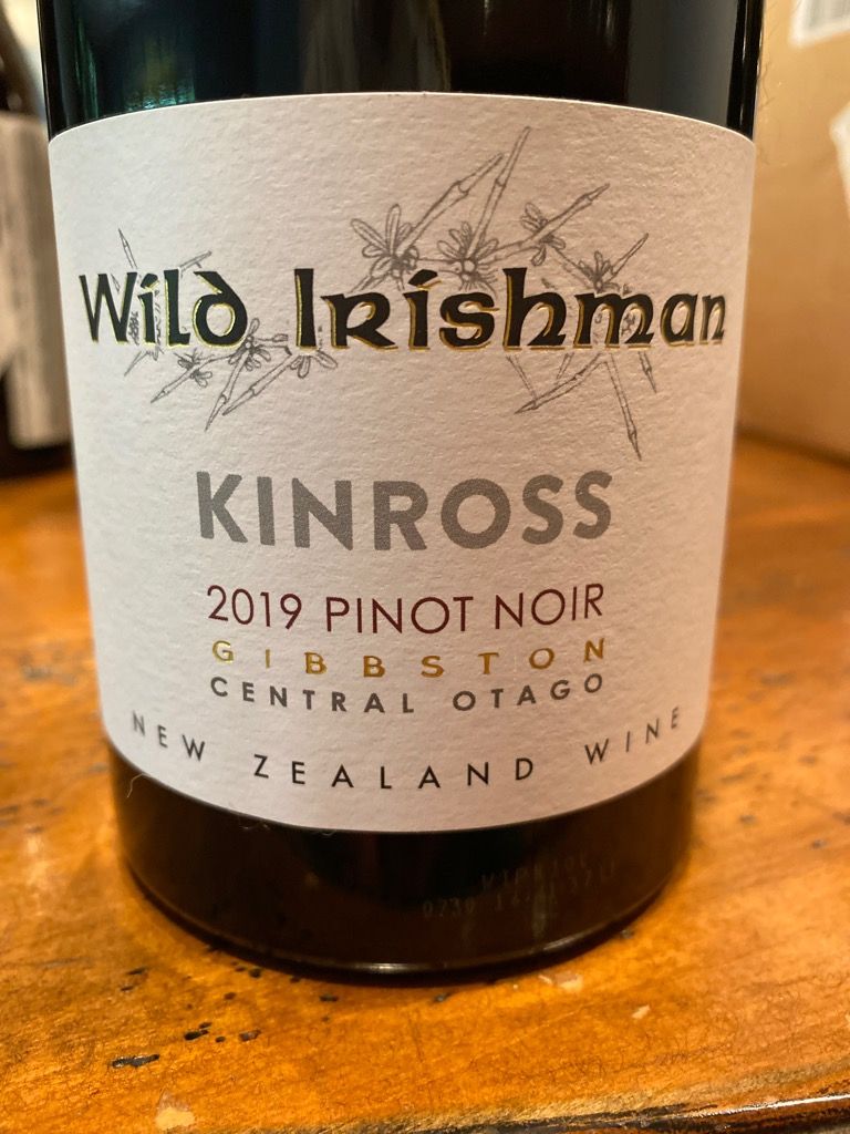 2019 Kinross Pinot Noir Wild Irishman, New Zealand, South Island, Otago ...