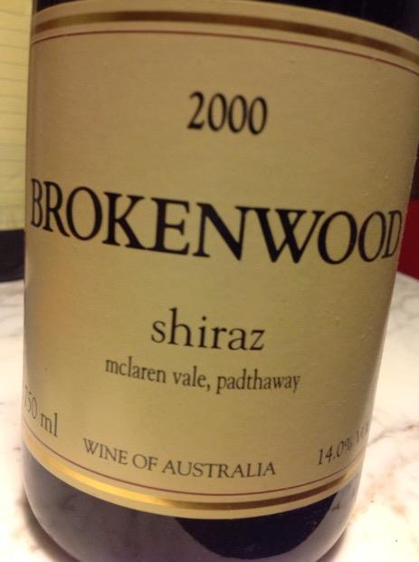 2000 Brokenwood Shiraz Rayner Vineyard, Australia, South Australia ...