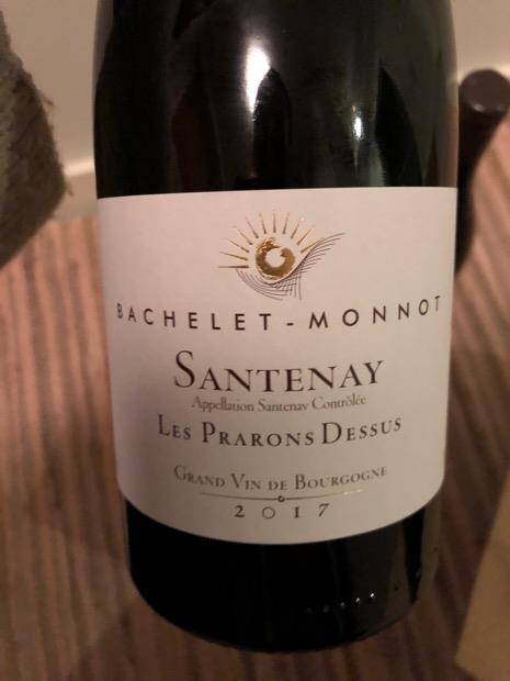 2017 Domaine Bachelet-Monnot Santenay Les Prarons Dessus, France ...