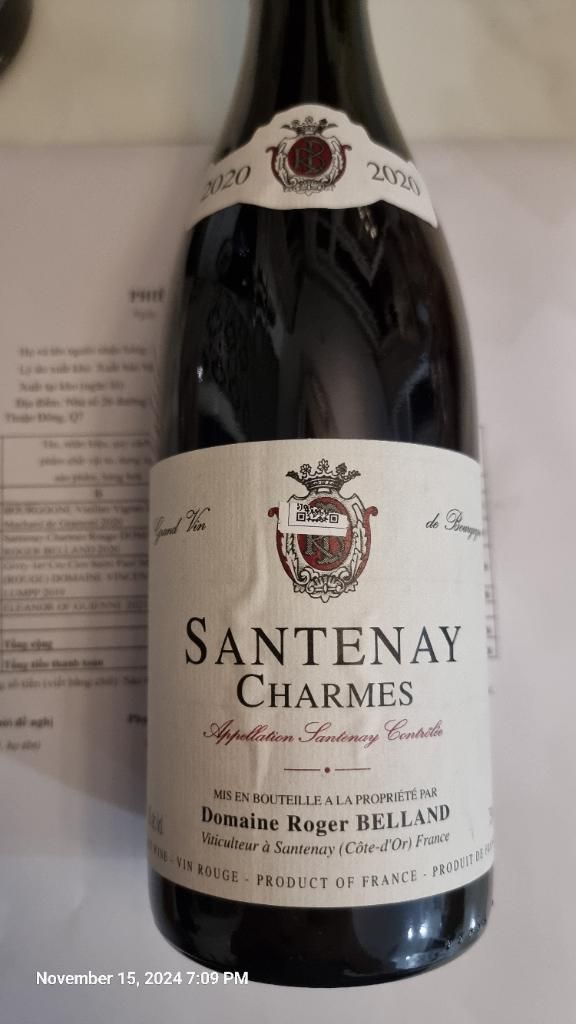 2020 Domaine Roger Belland Santenay Charmes, France, Burgundy, Côte de ...