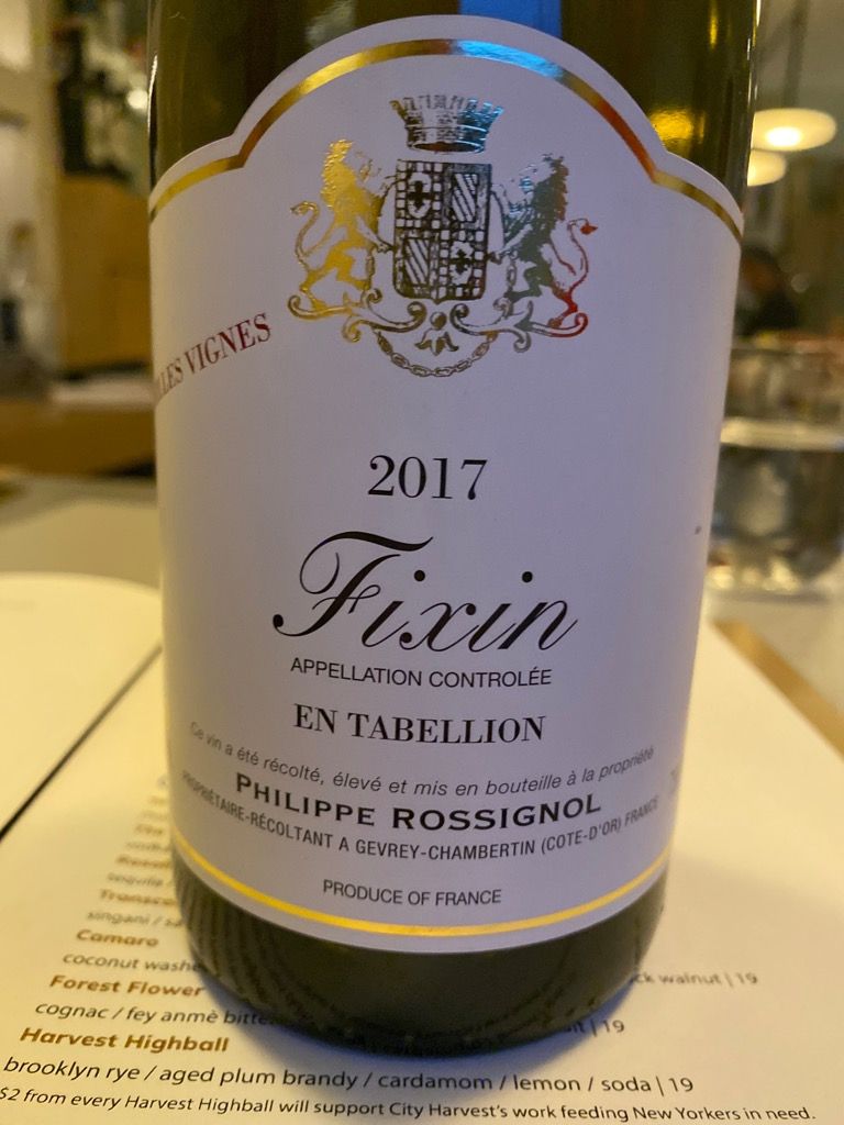 2017 Philippe Rossignol Fixin En Tabellion Cuvée Vieilles Vignes ...