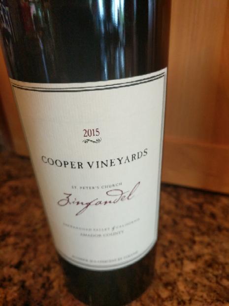 2016 Cooper Vineyards Zinfandel, USA, California, Sierra Foothills ...