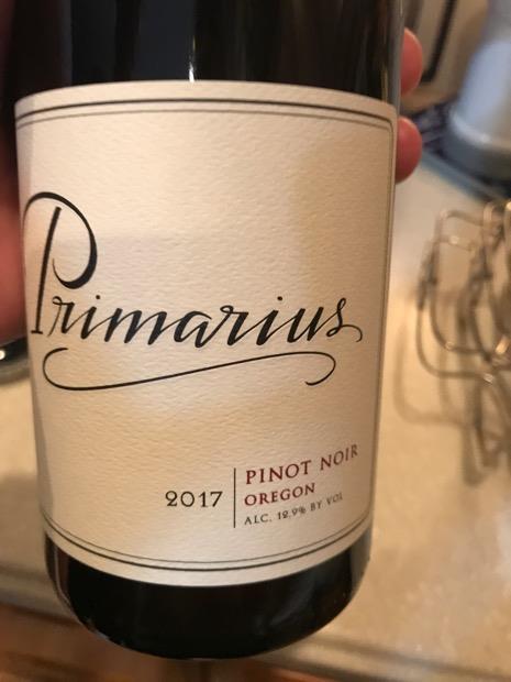 2017 Primarius Pinot Noir, USA, Oregon - CellarTracker