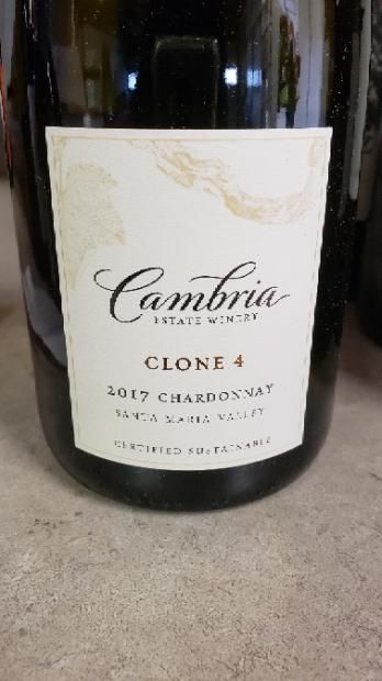 2017 Cambria Chardonnay Clone 4, USA, California, Central Coast, Santa ...