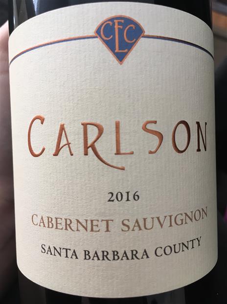 2016 Carlson Wines Cabernet Sauvignon, USA, California, Central Coast ...