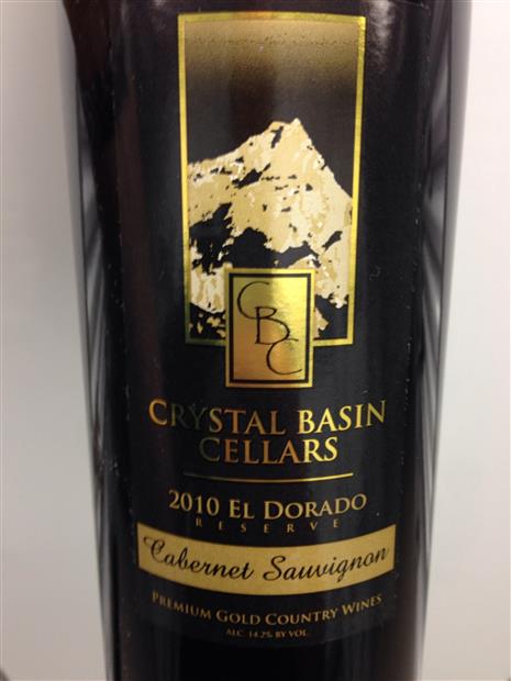 2010 Crystal Basin Cellars Cabernet Sauvignon Reserve, USA, California ...