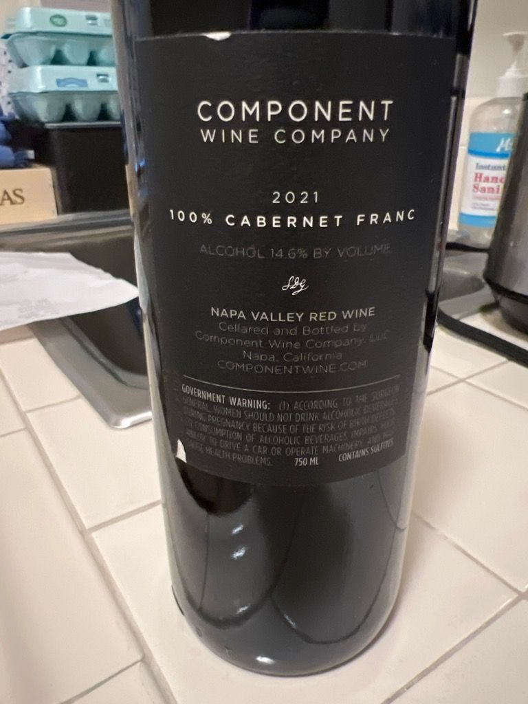 2023 Component Wine Company Cabernet Franc, USA, California, Napa ...