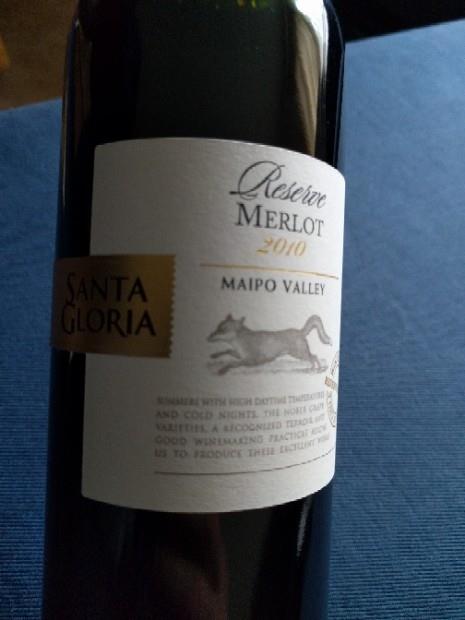 2010 Santa Gloria Merlot, Chile, Maipo Valley - CellarTracker