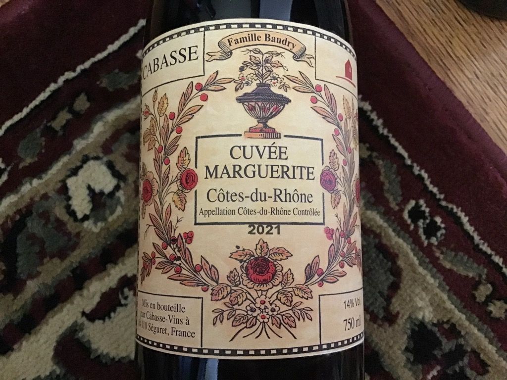 2021 Domaine de Cabasse Côtes du Rhône Villages Séguret Cuvée ...
